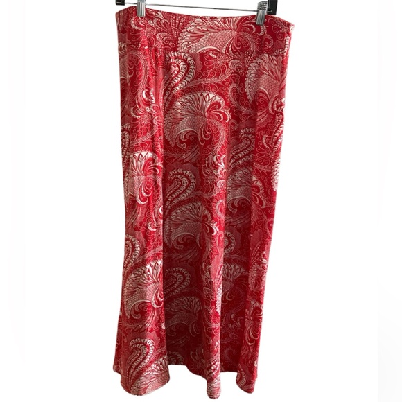 Talbots | Skirts | Talbots Redwhite Patterned Maxi Skirt | Poshmark